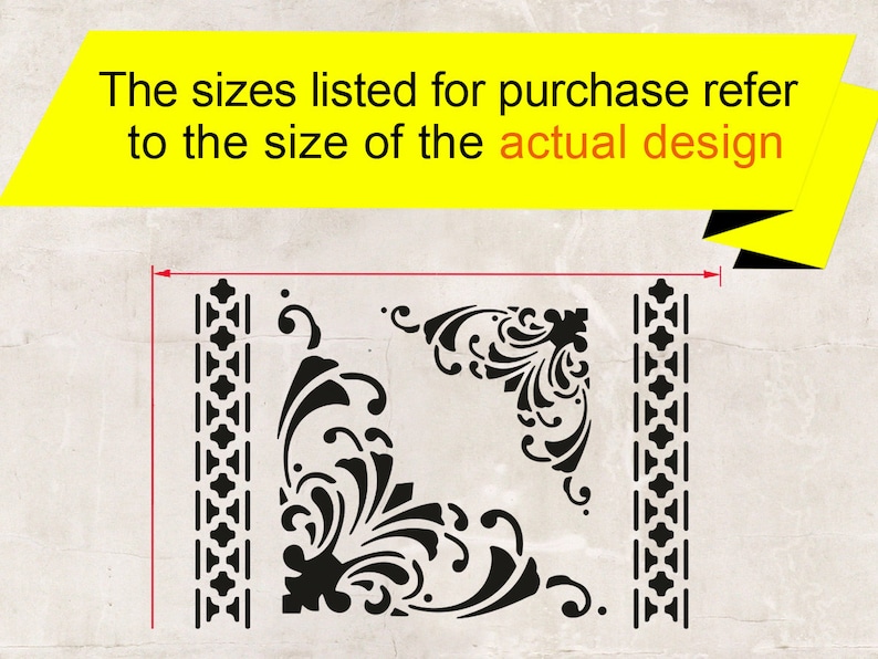 Baroque Corners & Border Stencil Reusable DIY Craft Mylar - Etsy