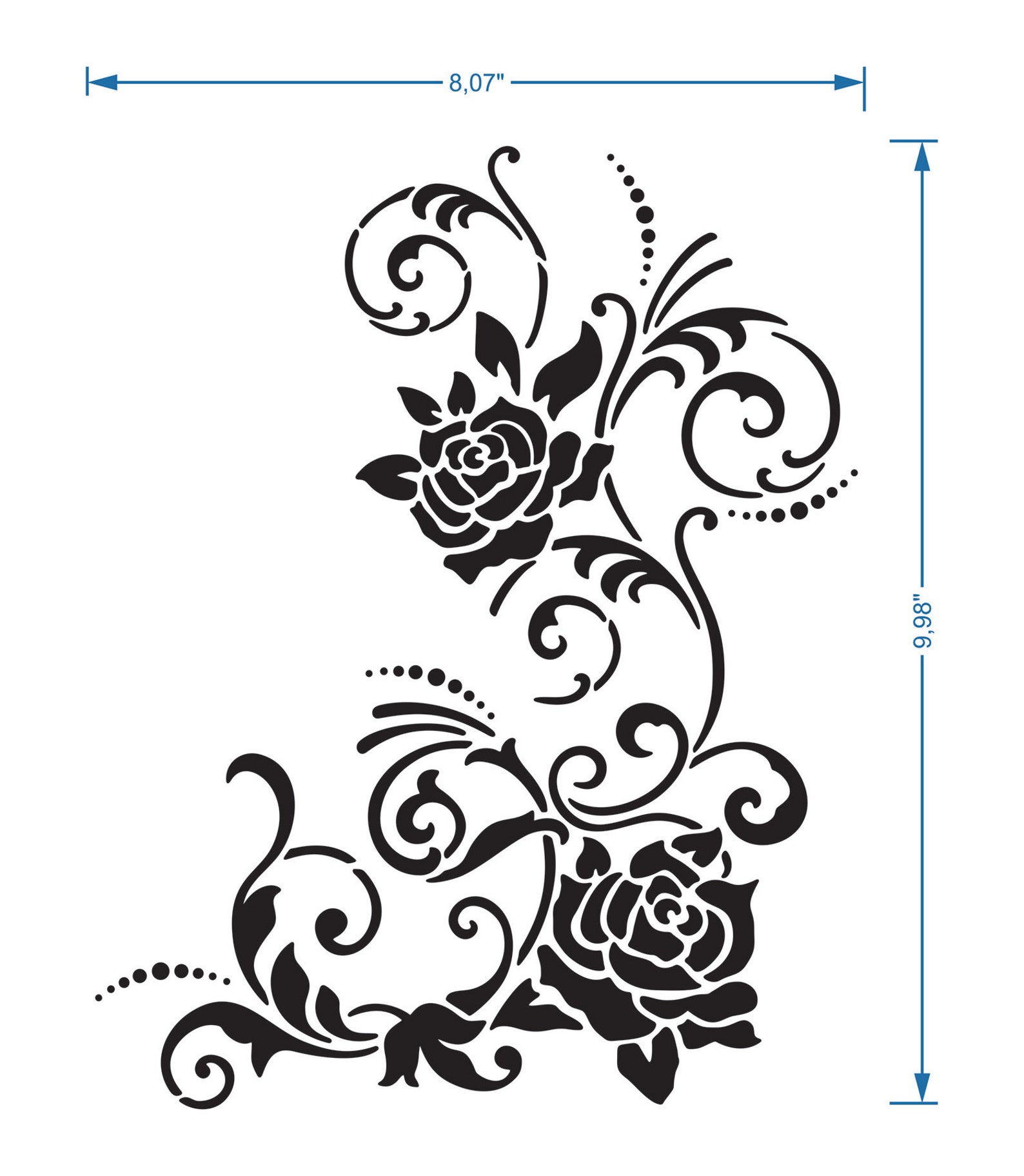 Victorian Rose Stencil Reusable DIY Craft Mylar Stencil A4 | Etsy