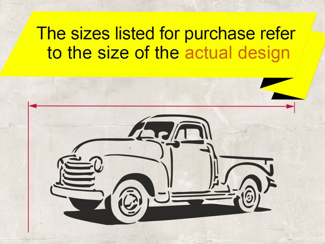 Old Car Retro Pickup Stencil Reusable DIY Craft Mylar Stencil - Etsy