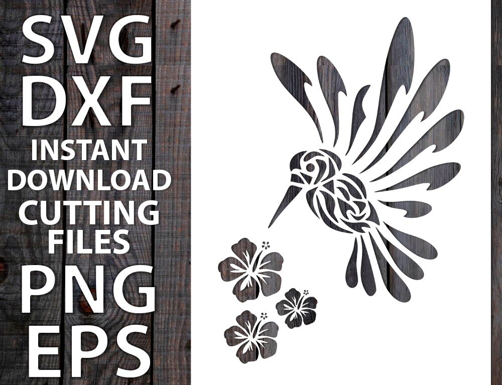 Colibri Stencil Digital Template SVG DXF EPS Png Files for | Etsy Ireland