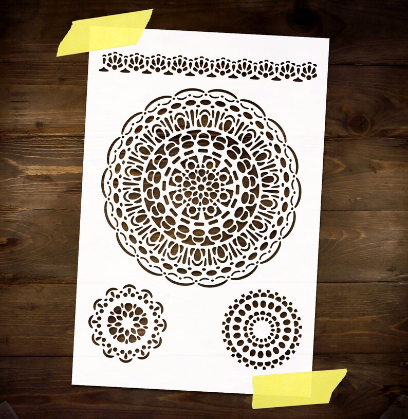 Round Pattern Filigree Border Circular Ornament Stencil - Etsy