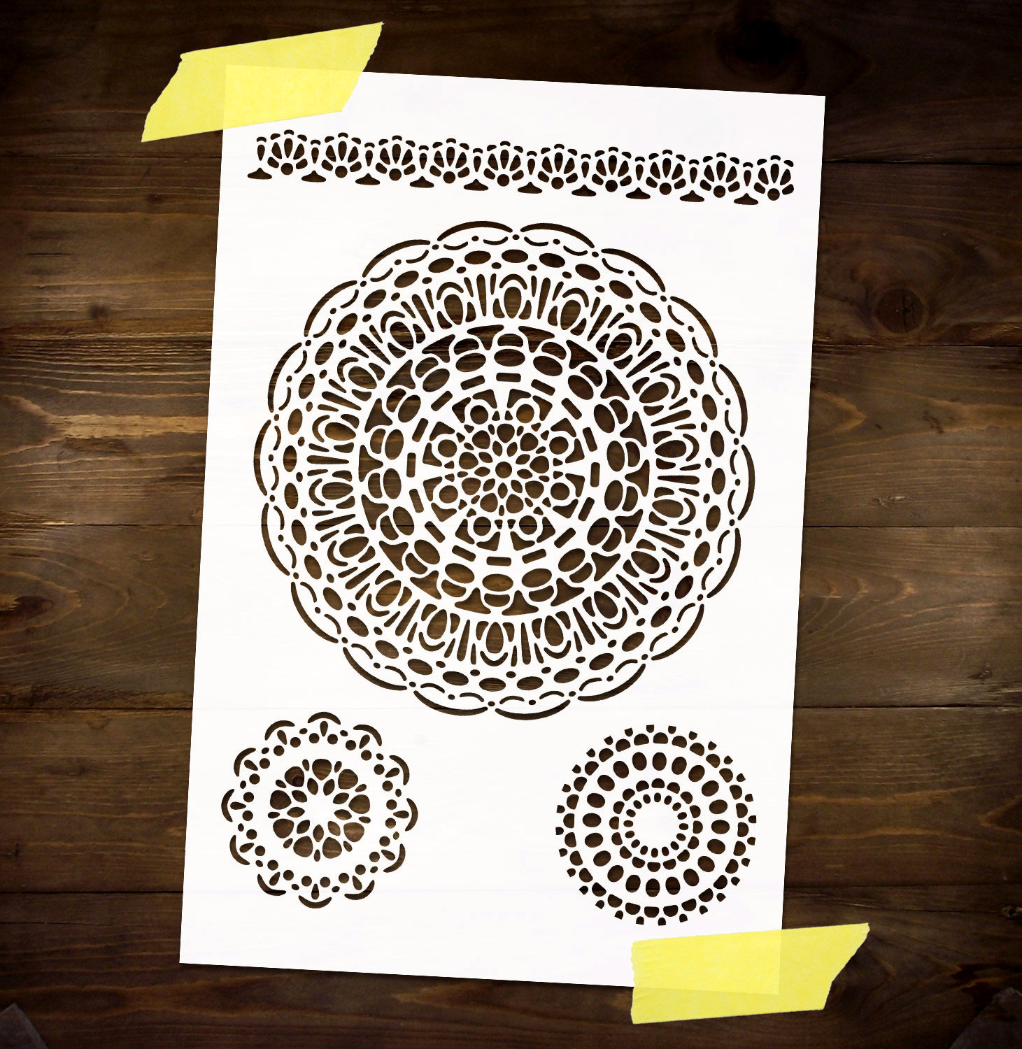 Round Pattern Filigree Border Circular Ornament Stencil | Etsy