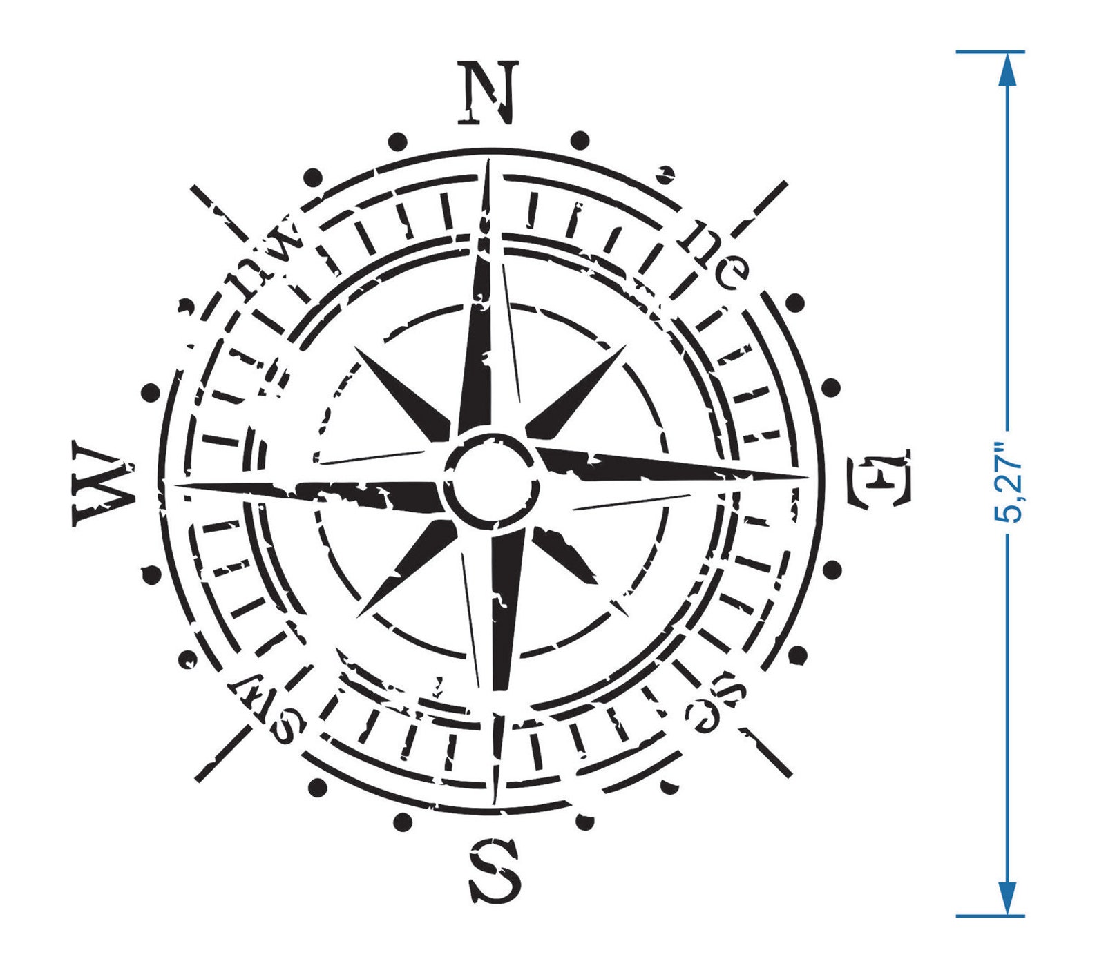 Vintage Sea Compass Windrose Stencil Reusable Craft Mylar | Etsy