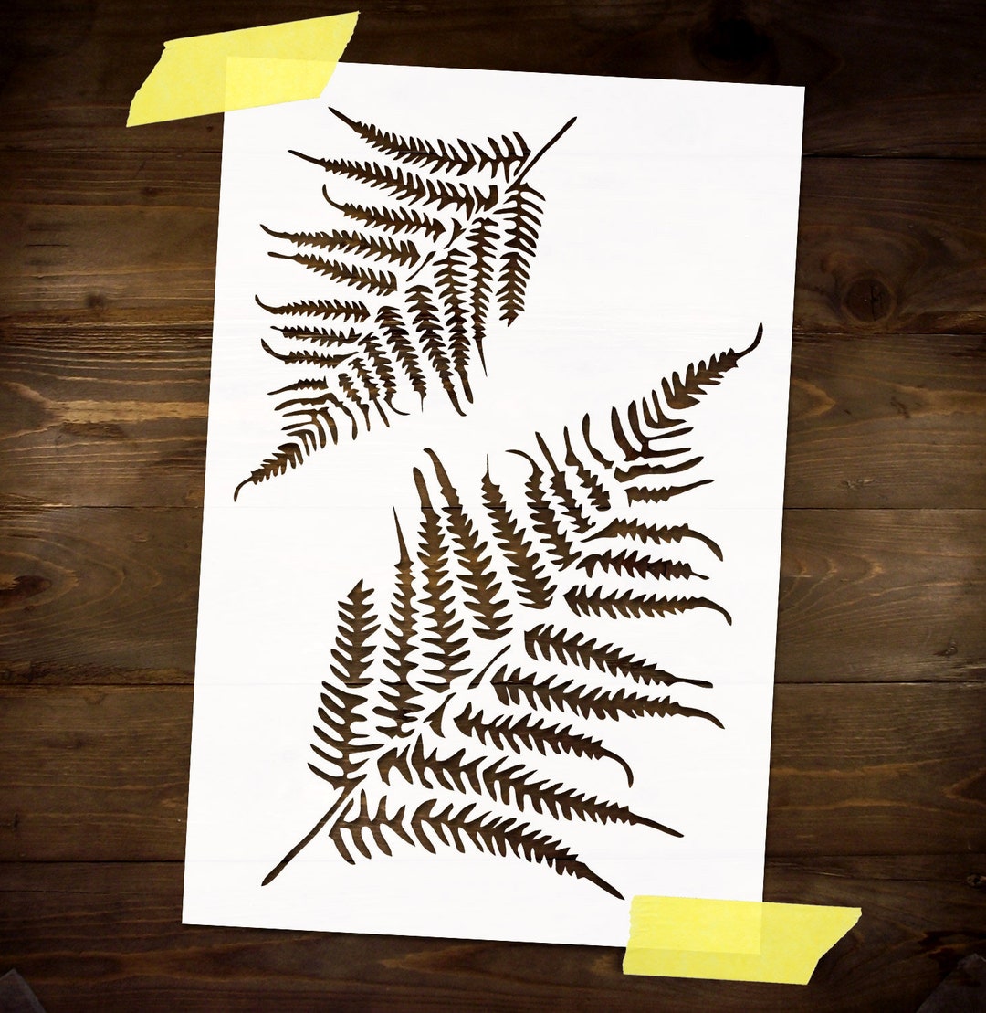 Fern Leaf Stencil Reusable DIY Craft Plastic Stencil for Paint Floral ...