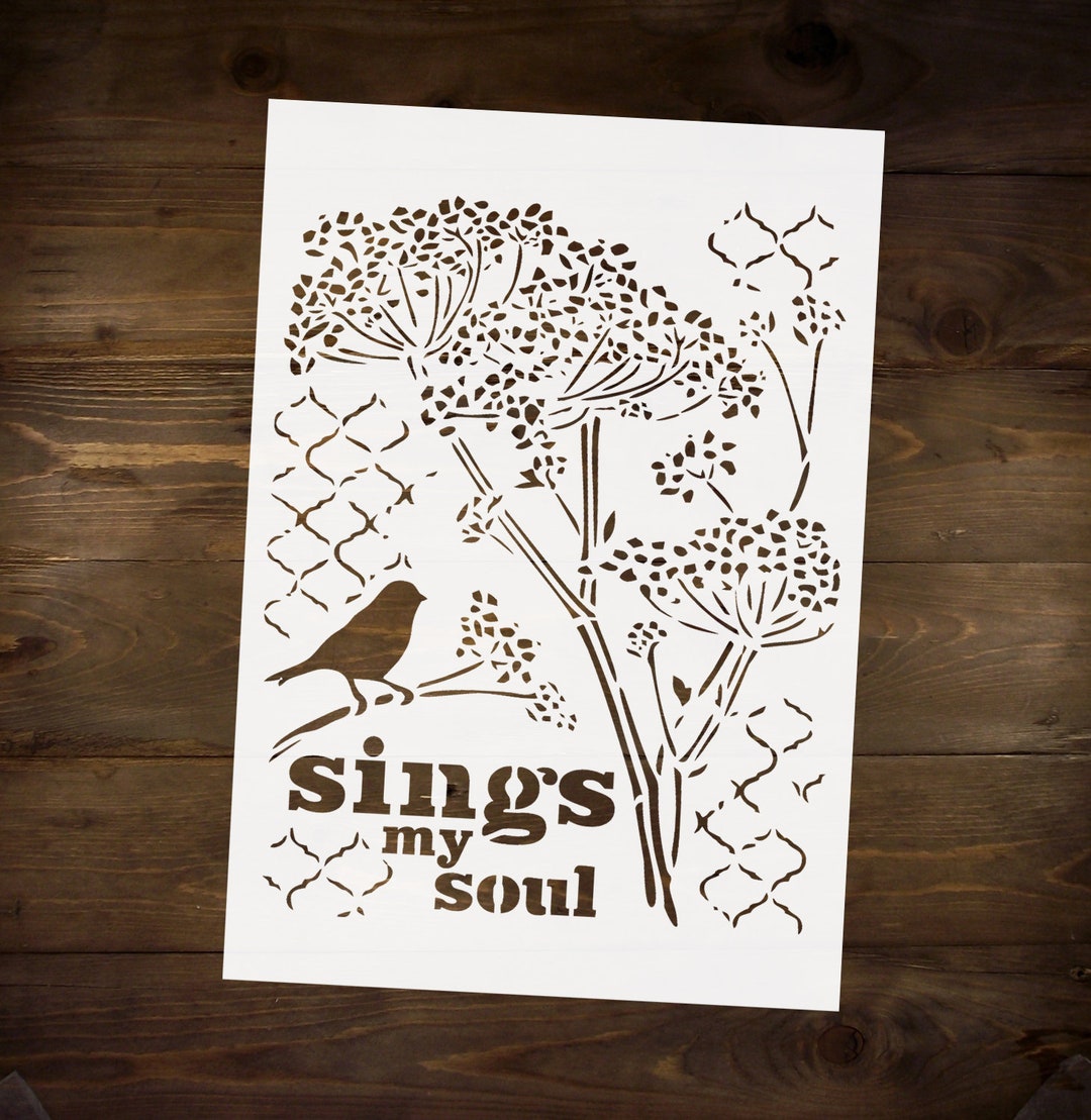 Sings My Soul Bird Stencil Reusable DIY Craft Mylar Stencil for ...