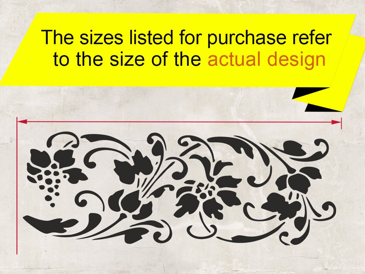 Grapevine Border Stencil Reusable DIY Craft Mylar Stencil Floral Home ...