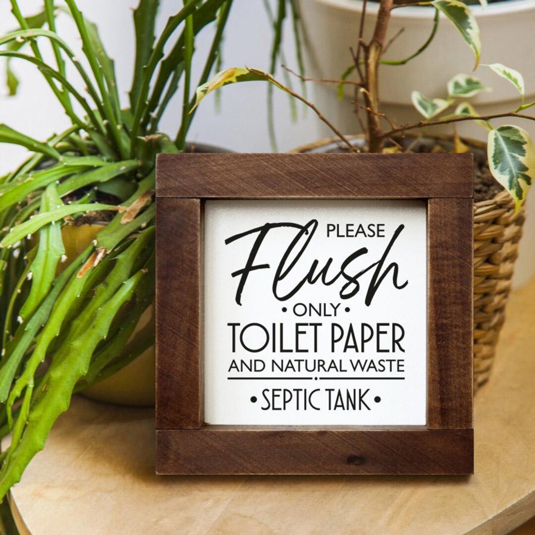 Airbnb Sign Flush Only Toilet Paper Septic Tank Bathroom Sign Guest ...