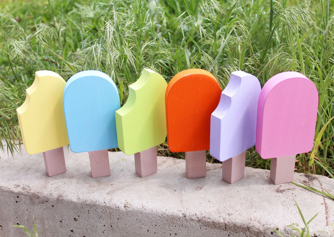 Popsicle Summer Wood Fun decor for Summer tiered tray 3 color | Etsy