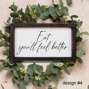 Eat, You’ll Feel Better Sign Kitchen Wall Decor Farmhouse Self Sitter ...