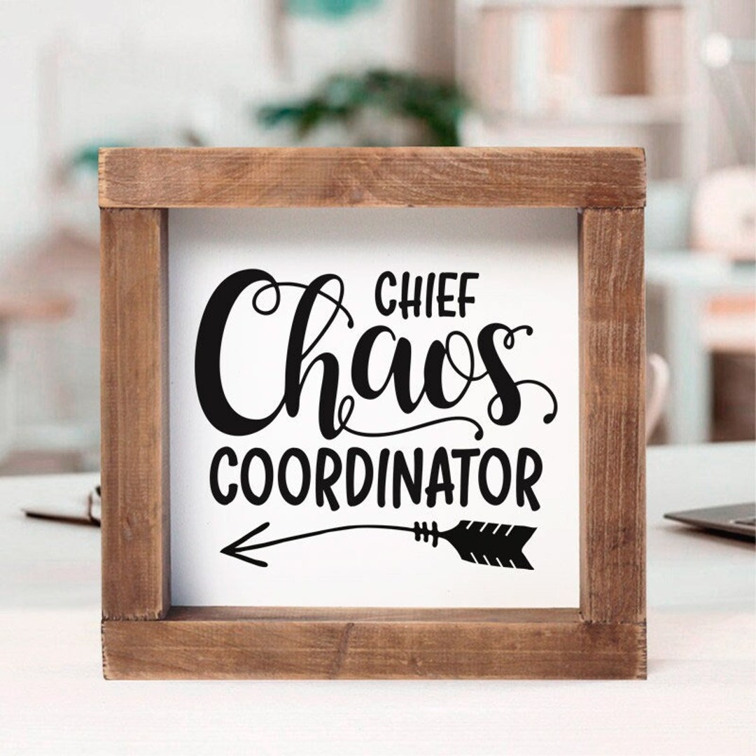 Coworker Gift Chaos Coordinator Wood Sign Funny Office Sign Cubicle ...