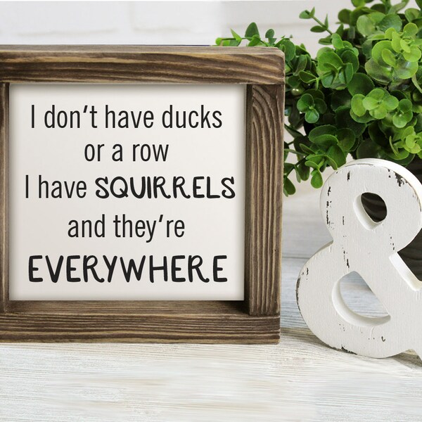 I Dont Have Ducks or a Row I Have Squirrels Sign - Etsy Ireland