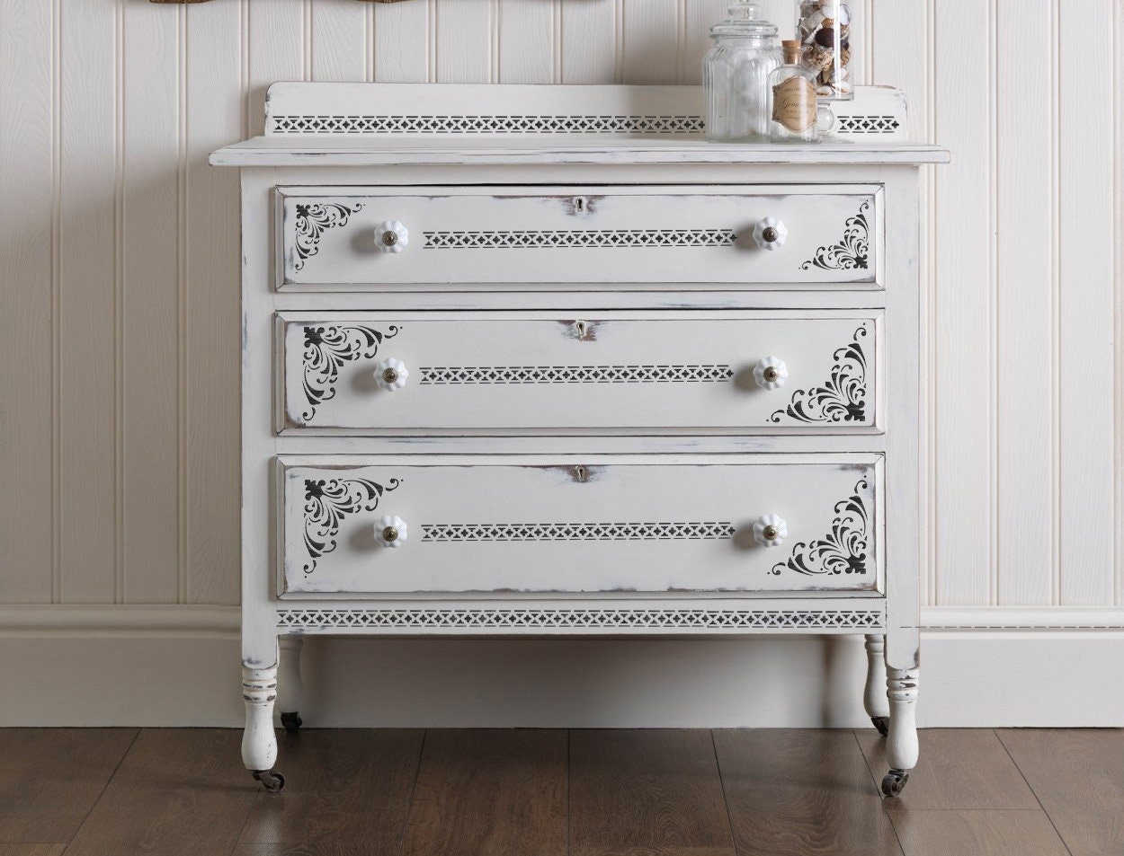 Baroque Corners & Border Stencil Reusable DIY Craft Mylar - Etsy