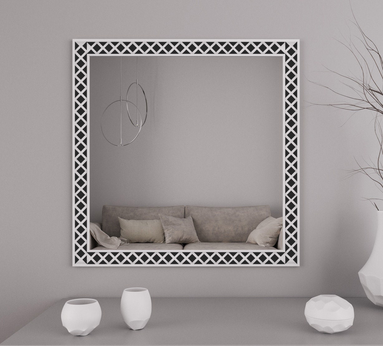 Geometricborder Stencil Digital Template SVG DXF EPS Png File - Etsy