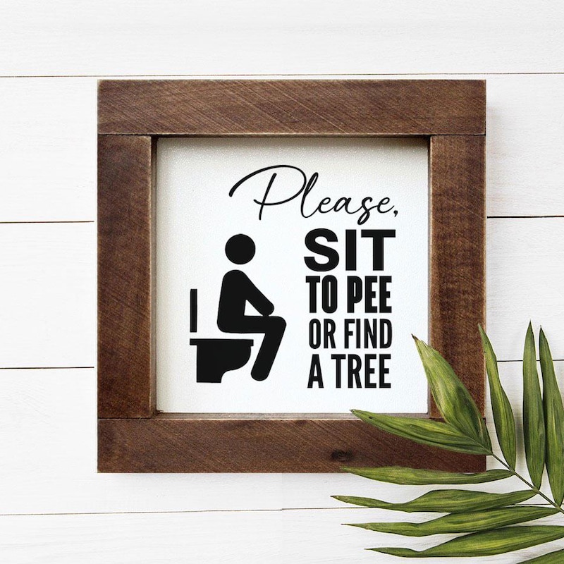 No Pee on Seat Sign - Etsy