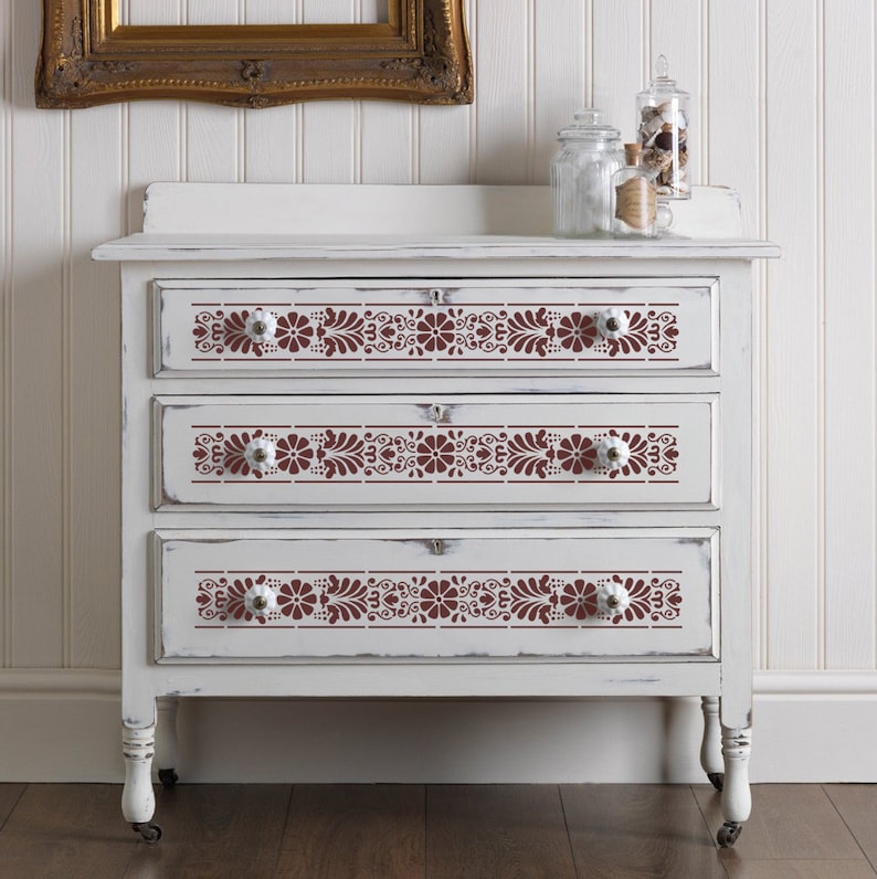 Floral Borders Reusable DIY Craft Mylar Stencil Home Decor - Etsy