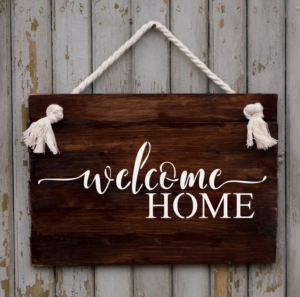 Welcome Home Sign Stencil Reusable DIY Mylar Stencil Home - Etsy