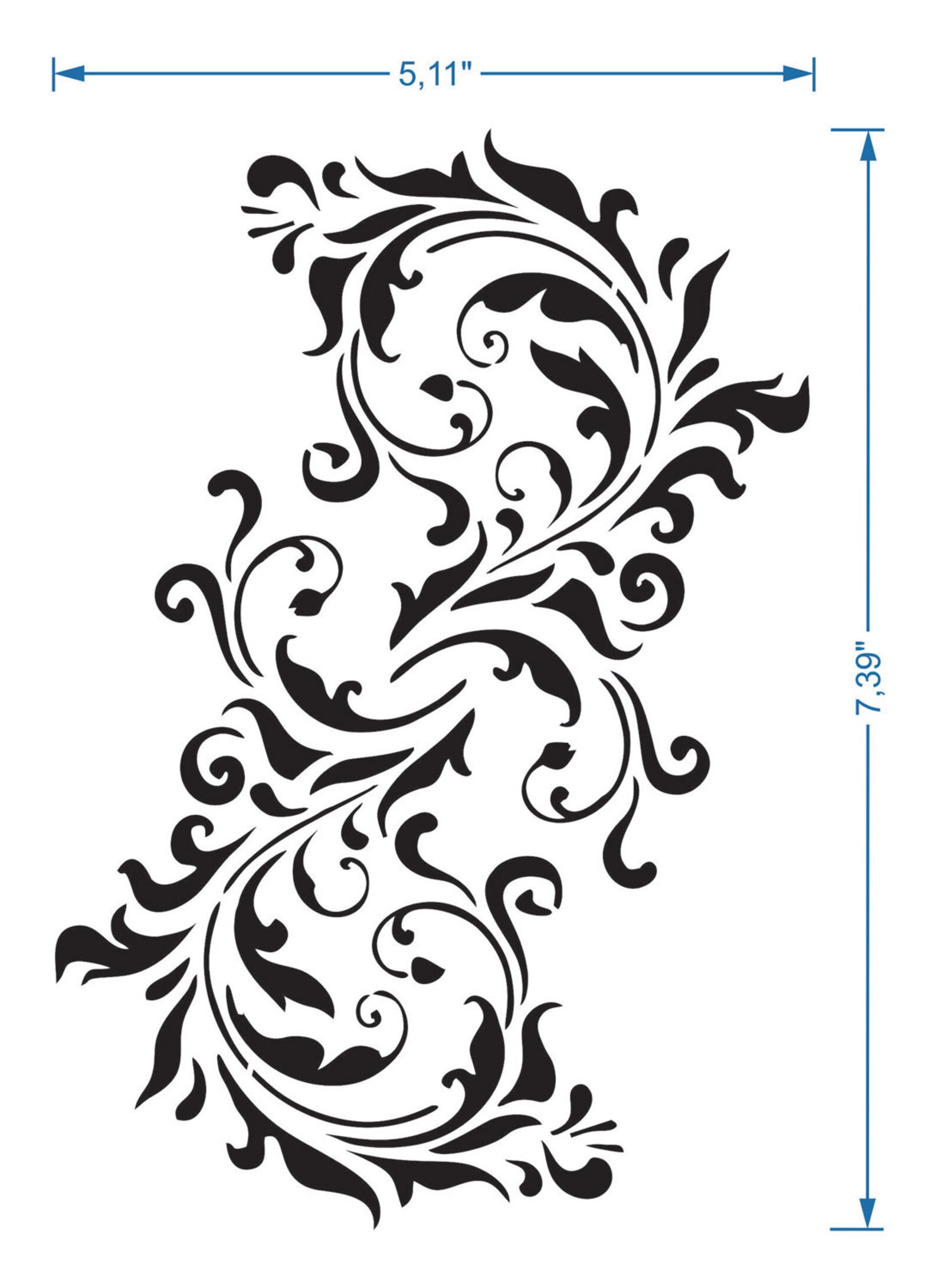 Floral Swirl Stencil Reusable DIY Craft Mylar Stencil for | Etsy