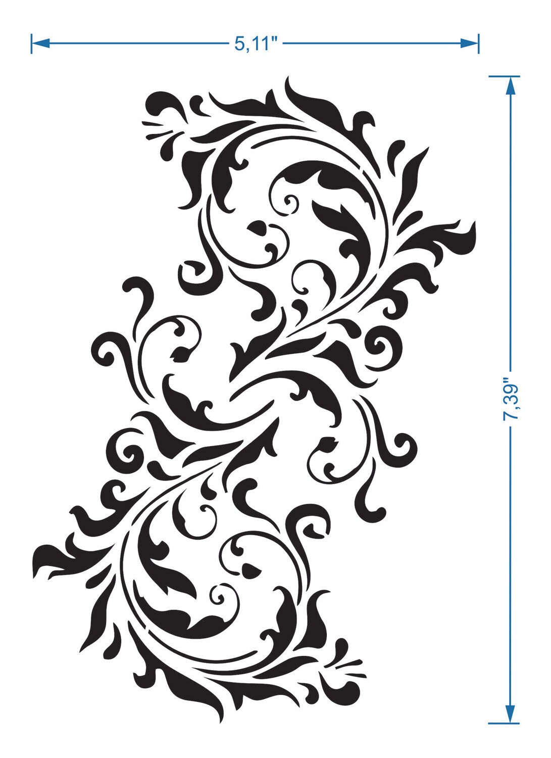 Floral Swirl Stencil Reusable DIY Craft Mylar Stencil for | Etsy