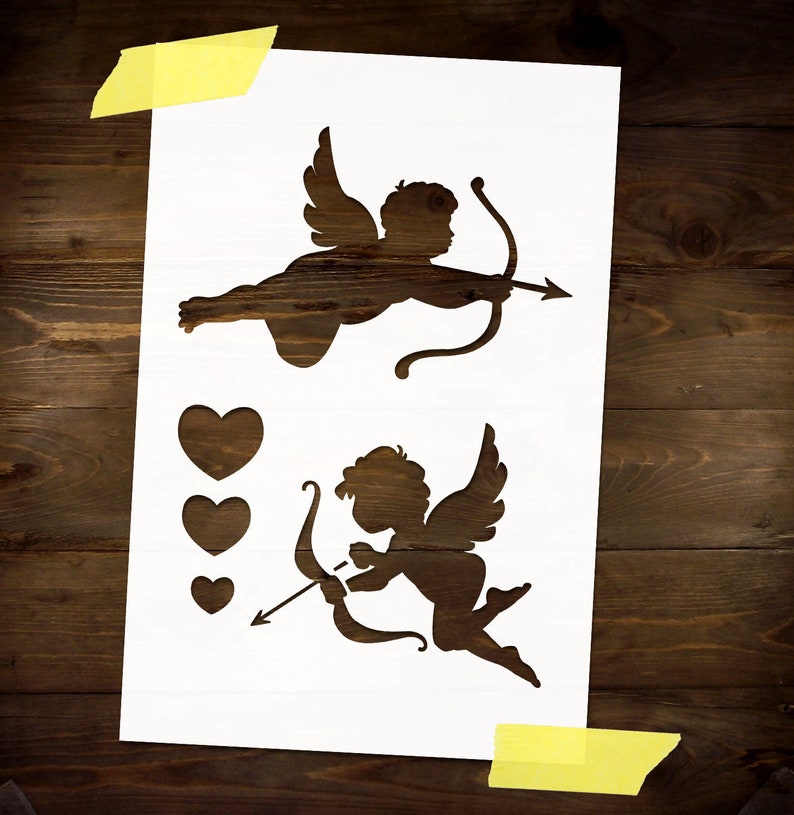 Cupids Silhouette Stencil Reusable DIY Craft Mylar Big Size | Etsy