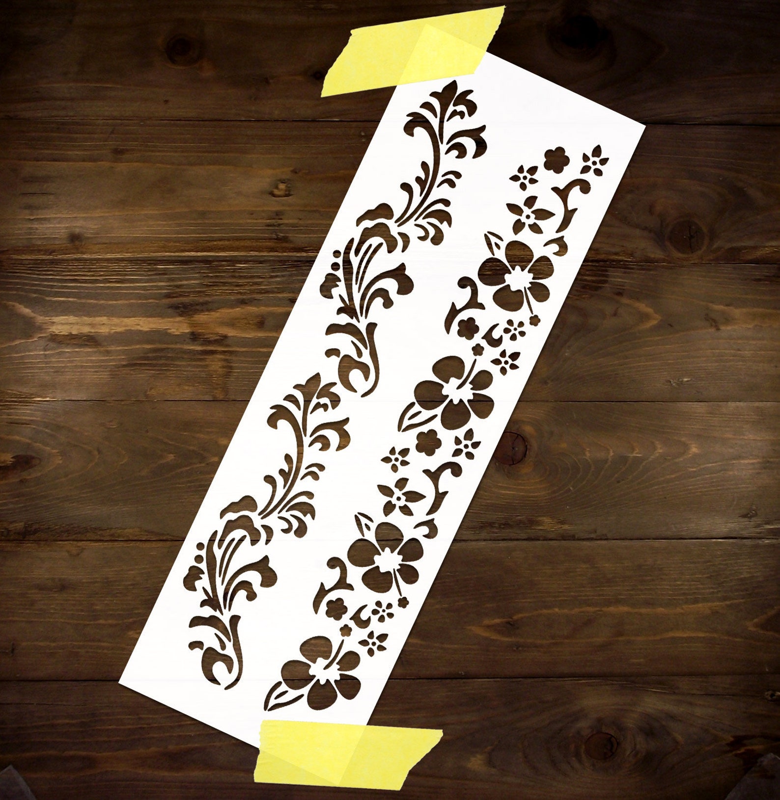 Rose Border Stencil Reusable DIY Craft Mylar Stencil Floral | Etsy