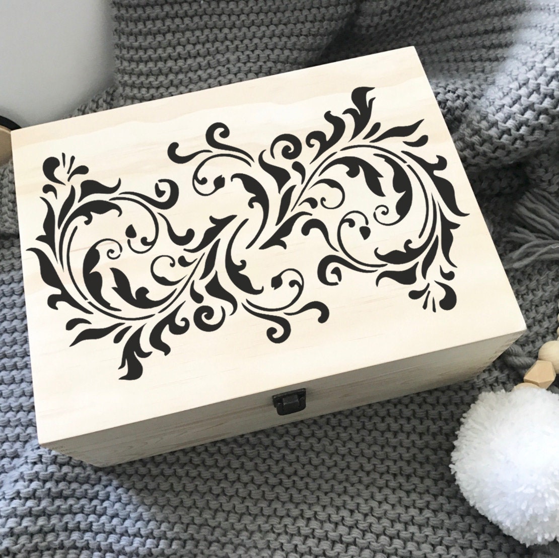 Floral Swirl Stencil Reusable DIY Craft Mylar Stencil for - Etsy