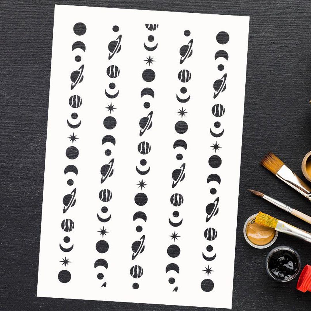 Planets and Stars Pattern Stencil Reusable DIY Stencil for Paint Galaxy ...