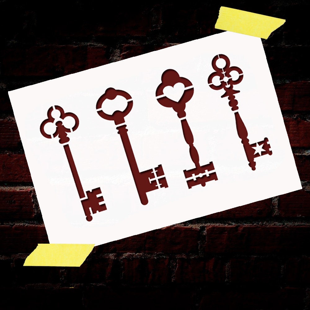 Vintage Keys Stencil Reusable DIY Mylar Stencil Home Wall - Etsy