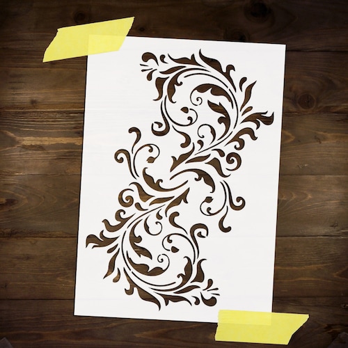 Floral Borders Stencil Reusable DIY Craft Mylar Stencil Home - Etsy