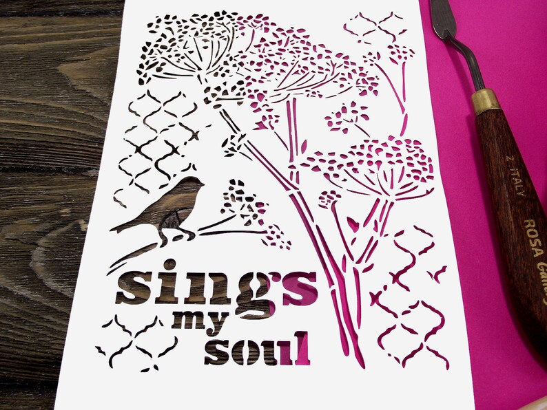 Sings My Soul Bird Stencil Reusable DIY Craft Mylar Stencil | Etsy