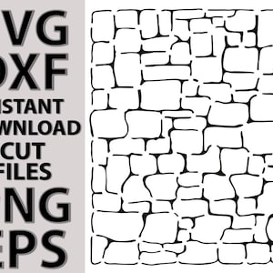 Stone Wall Pattern Stencil Digital Template SVG DXF EPS Png Files for ...