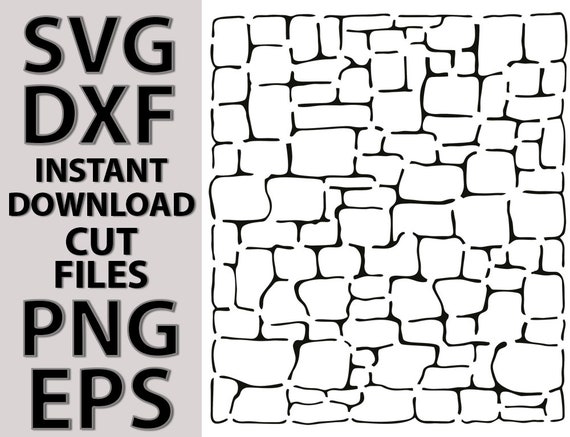 Stone Wall Pattern Stencil Digital Template SVG DXF EPS Png | Etsy