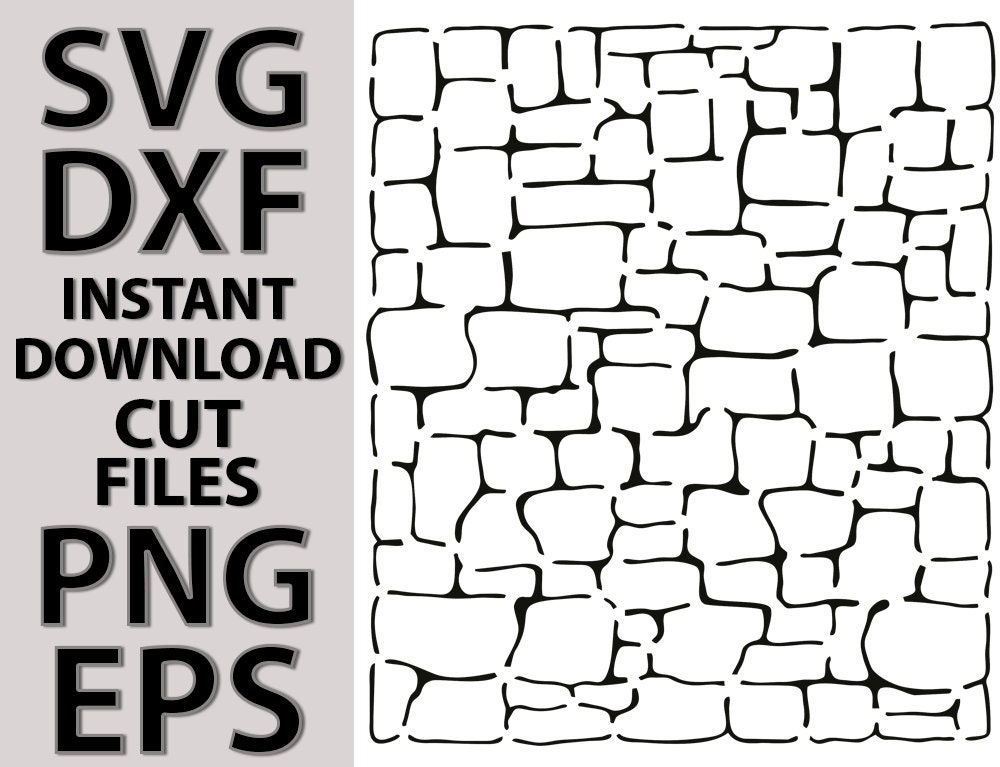 Stone Wall Pattern Stencil Digital Template SVG DXF EPS Png - Etsy