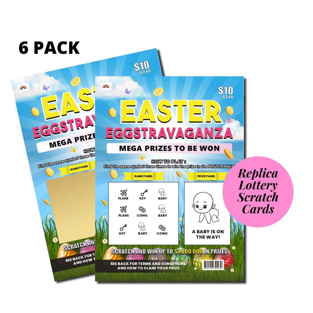 Easter Pregnancy Announcement 6 Pack Lottery Scratch Cards, Replica ...