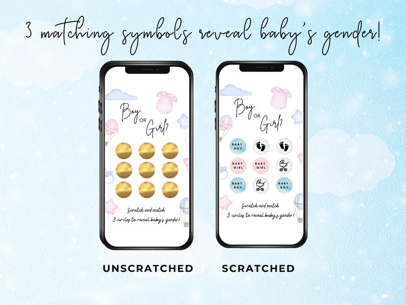 It's a Boy Gender Reveal Scratch Card, Digital Boy or Girl Scratch Card ...