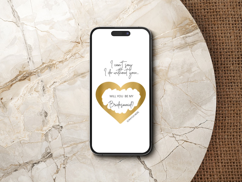 Bridesmaid Proposal Scratch Card, Digital Scratch Card, Be My ...
