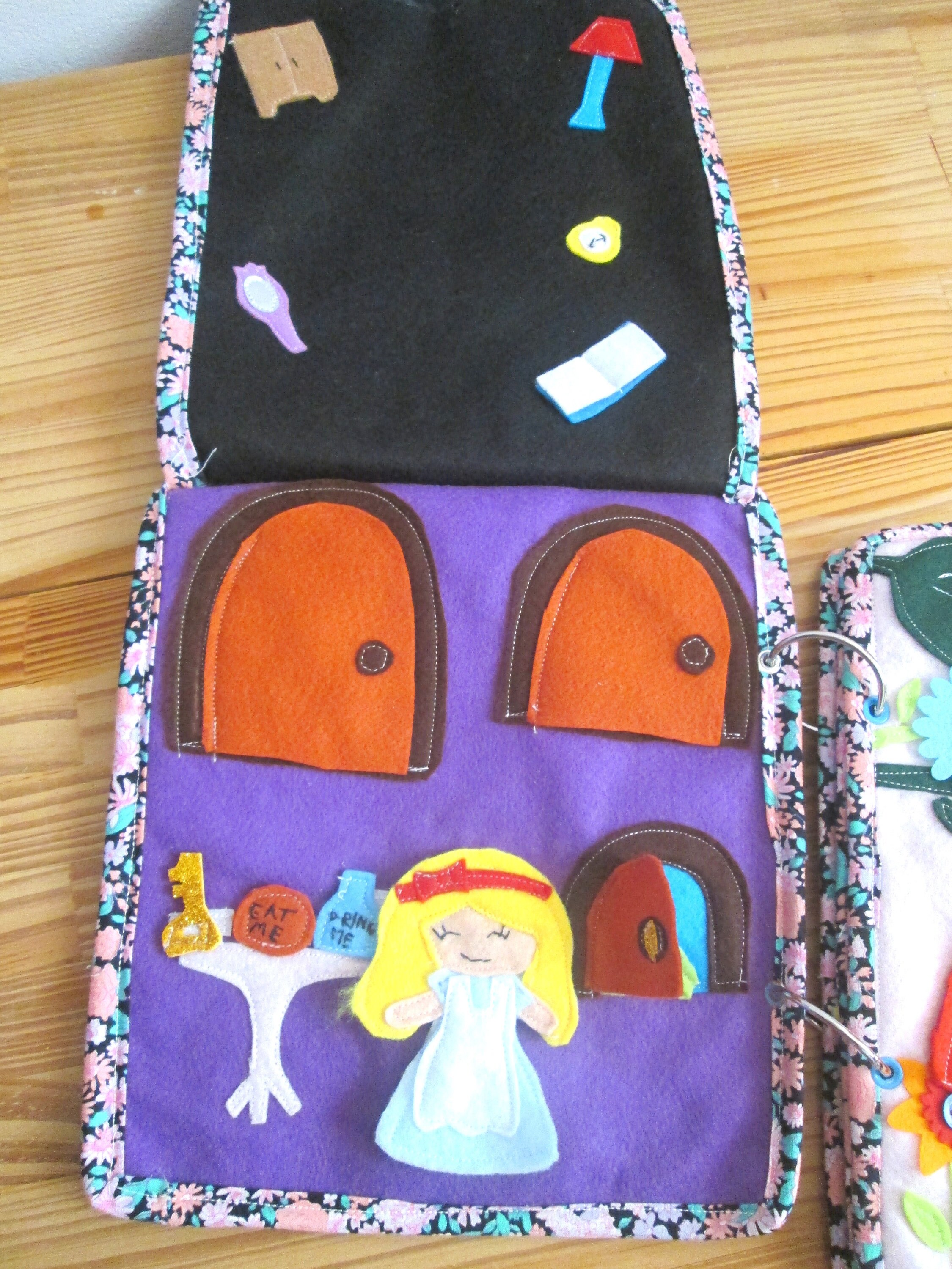QUIET BOOK Alice in Wonderland, Fabric Book, Montessorian Book ...