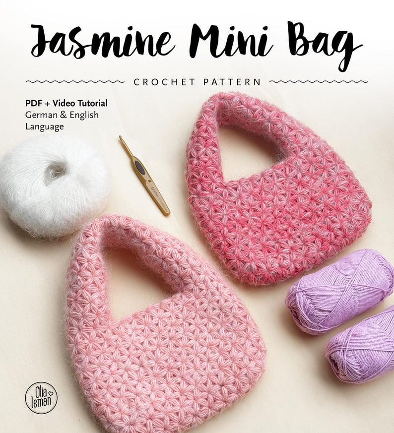 Crochet Pattern for Mini Jasmine Bag (german & English PDF + Video ...