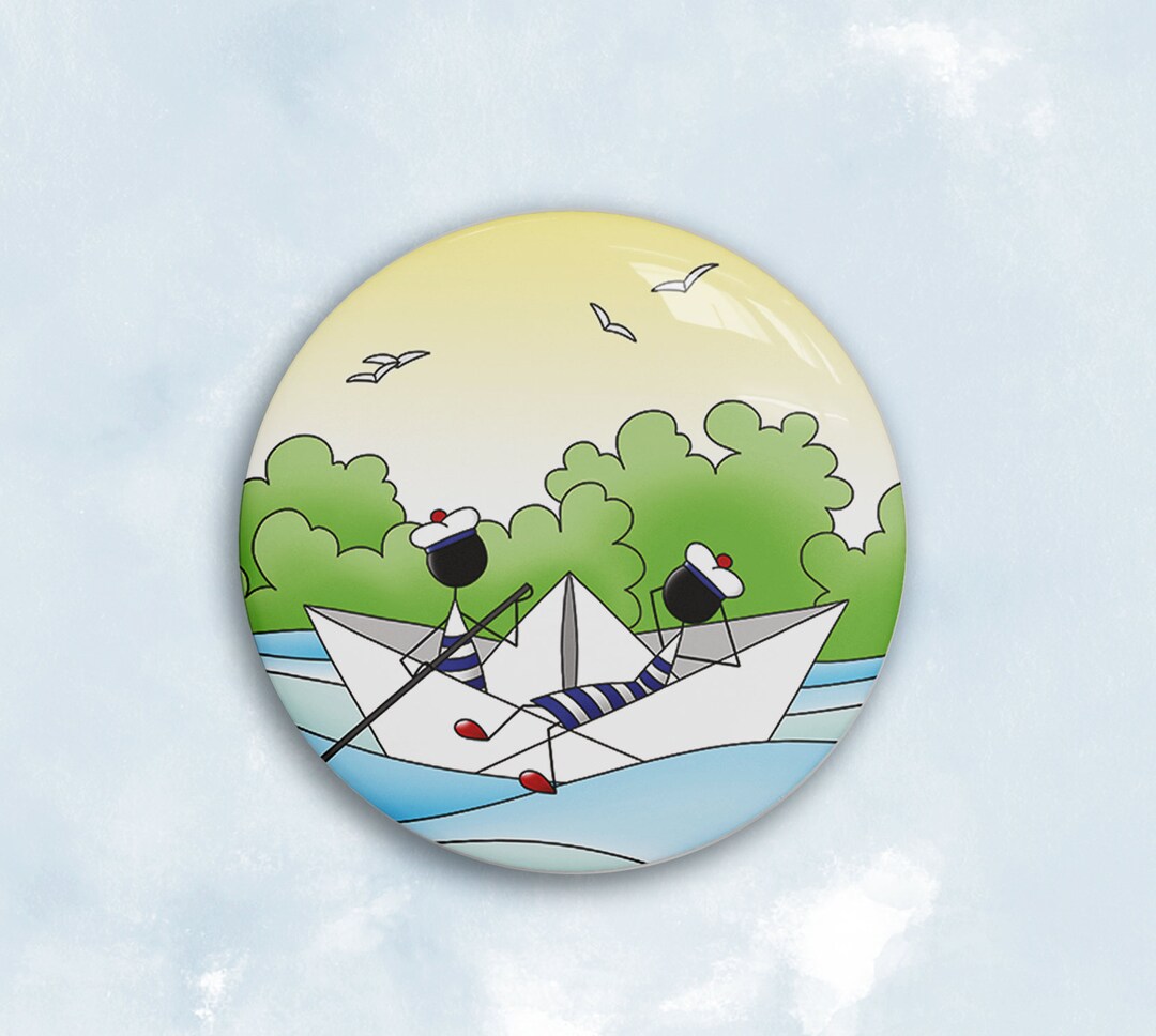 Badge Sailors Boat Origami Fishermen Travel Gugus in Colors - Etsy