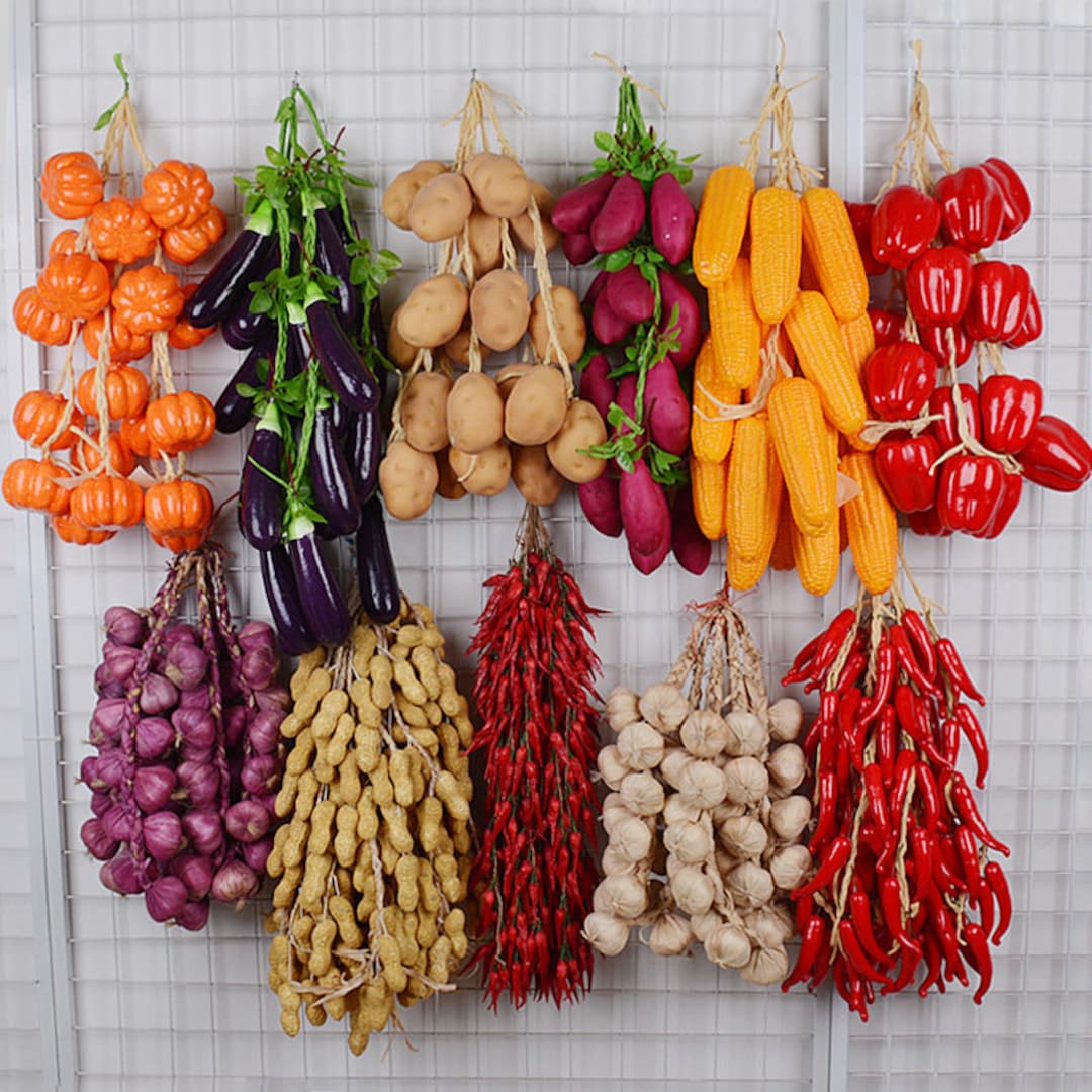 Artificial Vegetable Fruit Corn Fake Pepper Garlic Wall Hanging,hotel ...