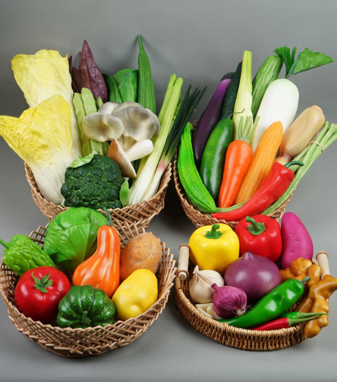 Fake Vegetables Cucumber Eggplant Model, Simulated Onion Cabbage Pepper ...