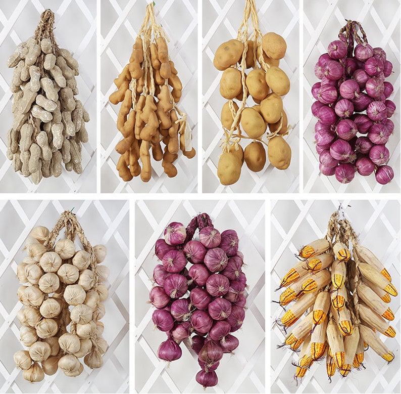Artificial Vegetable Fruit Corn Decoration Fake Pepper Garlic Wall ...