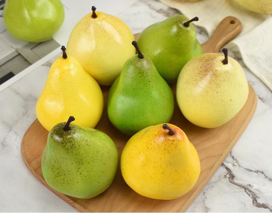 Simulated Vegetable Fruit,fake Green Yellow Pear,food Model Props ...