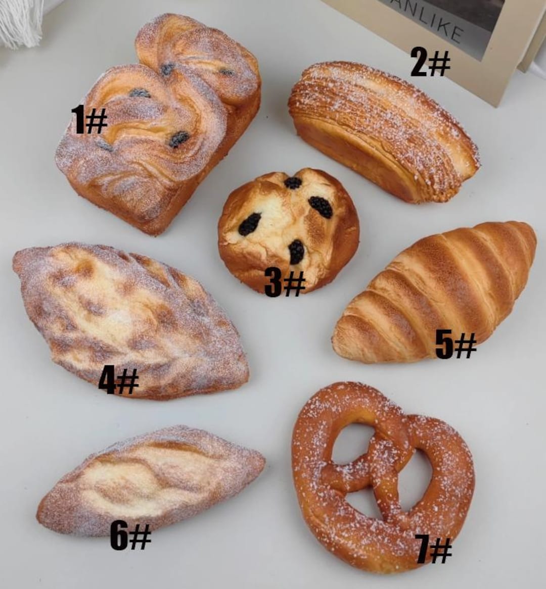 Fake Croissant,simulated Soft Big Toast Bread,food Model Props,baking ...