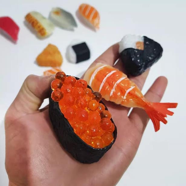Simulated Japanese Sushi Model Fake Salmon,rice Ball,prawn Food Model ...