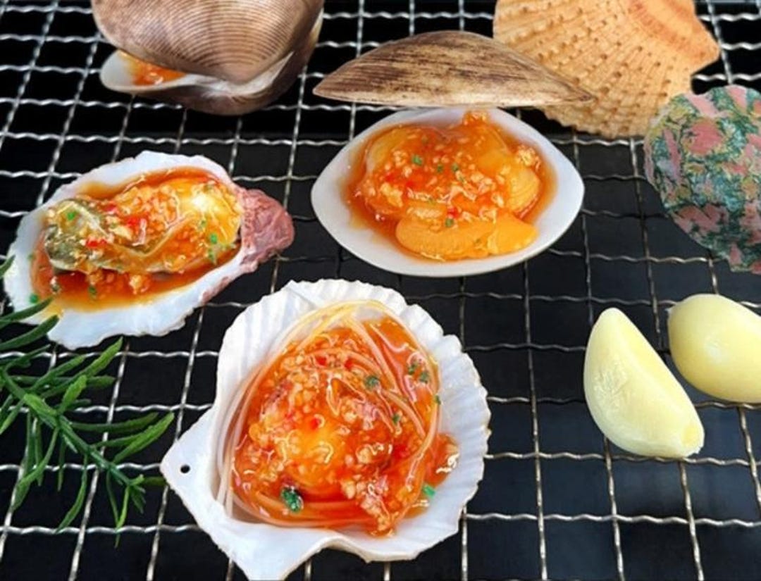 Fake Garlic Oysters Scallops Model,simulated Seafood Big Clams,fake ...