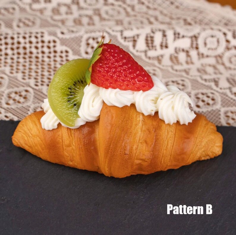 Fake Fruit Cream Croissant,simulated Strawberry Blueberries Cake Bread ...