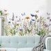 Colorful Flower Plant Wall Sticker, Removable Skirting Line Stickers ...