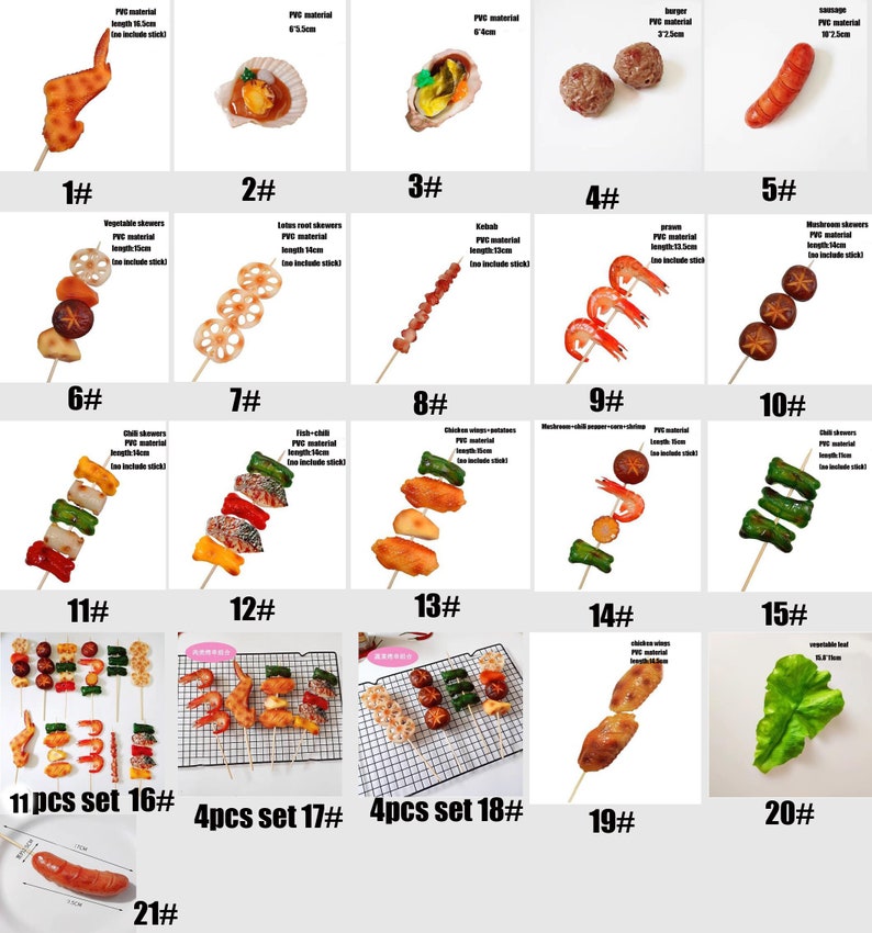 Simulated Barbecue Skewer Fake Sheep,chicken Wings,beef, Fish Balls ...