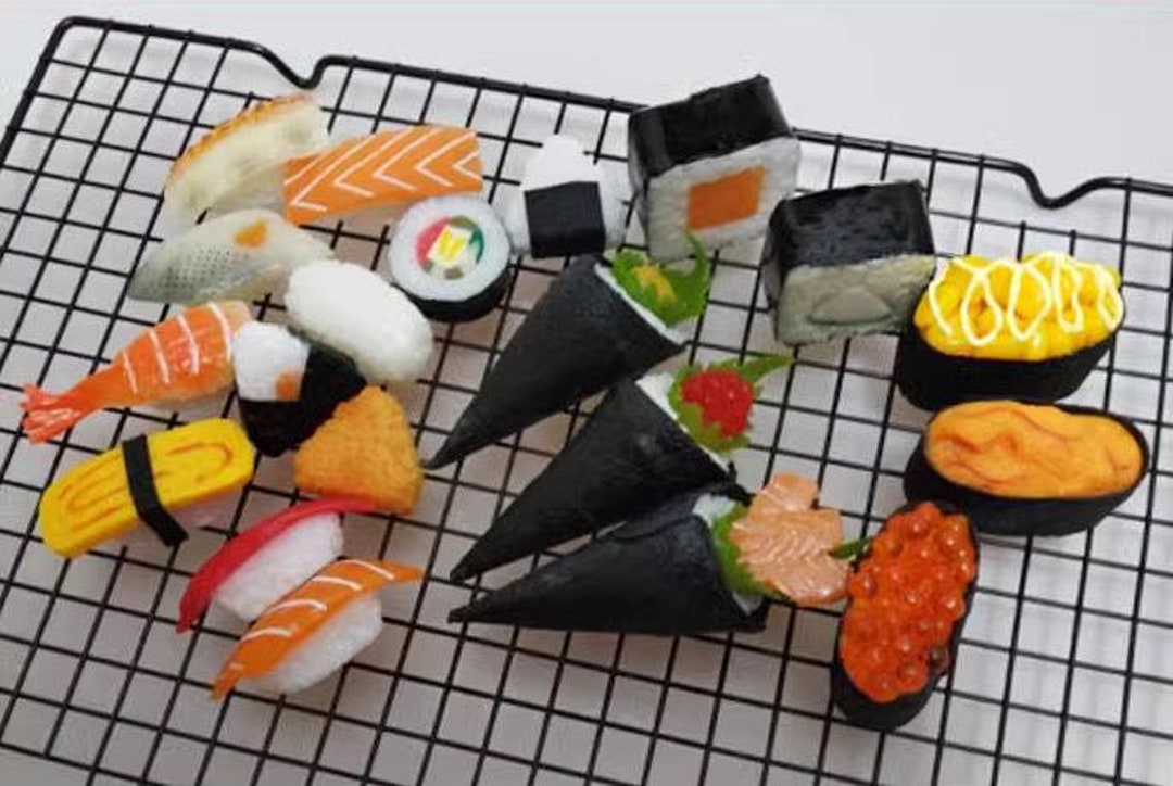 Simulated Japanese Sushi Model Fake Salmon,rice Ball,prawn Food Model ...