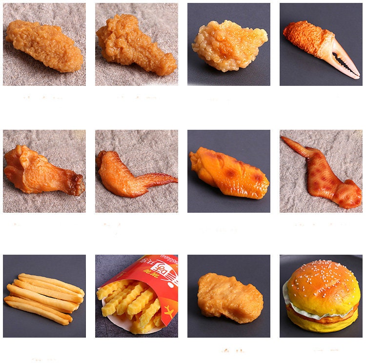 Simulated Fried Chicken Leg French Fries Model Fake Fried Chicken Wings ...